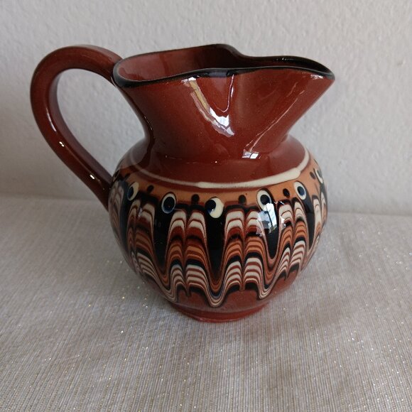 Handmade | Accents | Bulgarian Troyan Redware Pottery Drip Glaze Bulgar ...